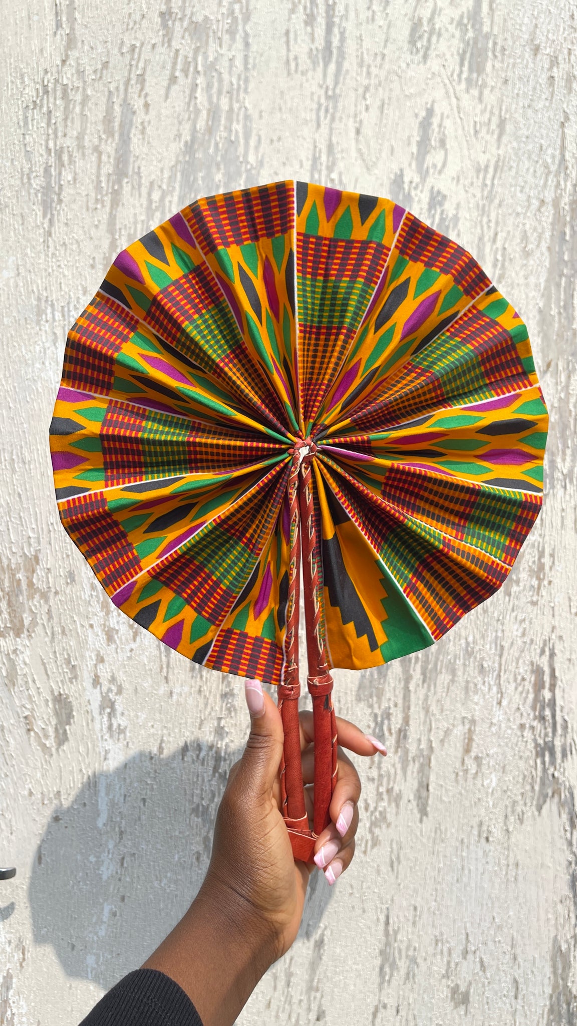 Handmade African Print Kente Fan – Bold Bright Print, Foldable – To All ...