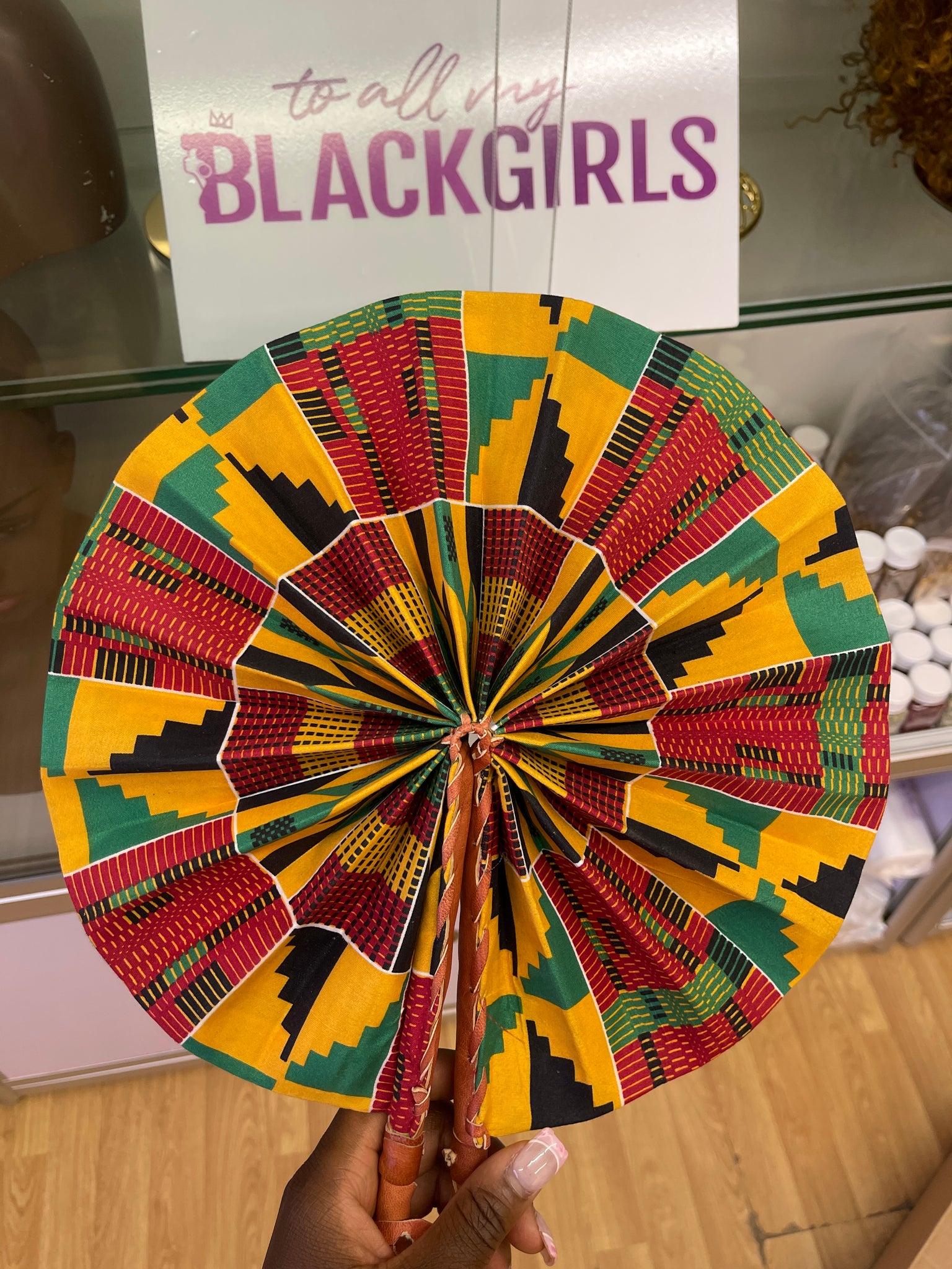 Handmade African Print Kente Fan – Bold Bright Print, Foldable – To All ...