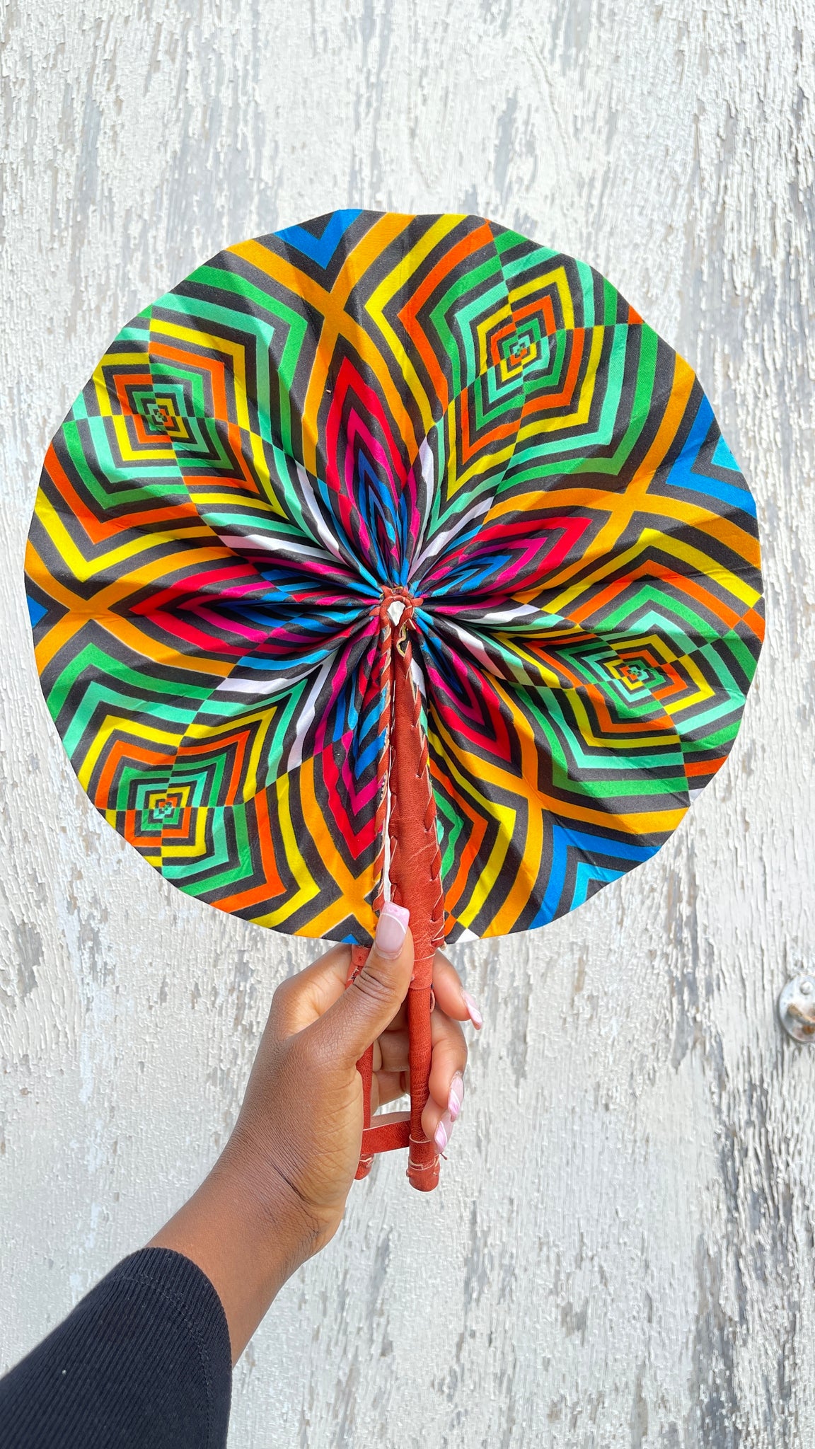Handmade African Print Kente Fan – Bold Bright Print, Foldable – To All ...