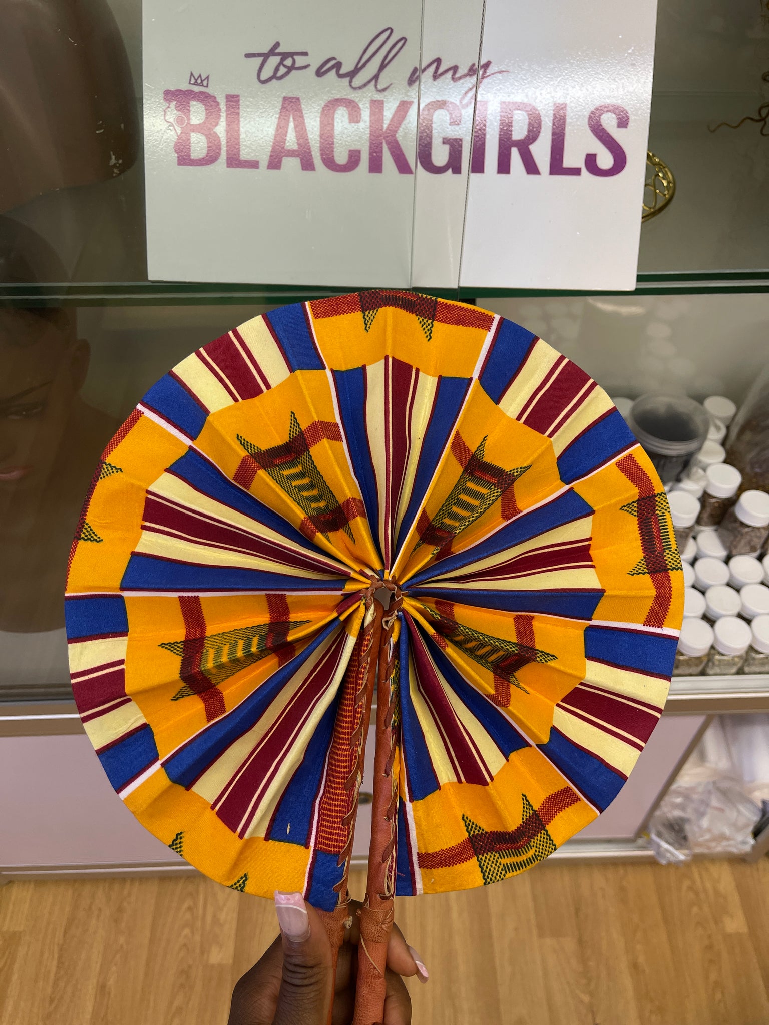 Handmade African Print Kente Fan – Bold Bright Print, Foldable – To All ...